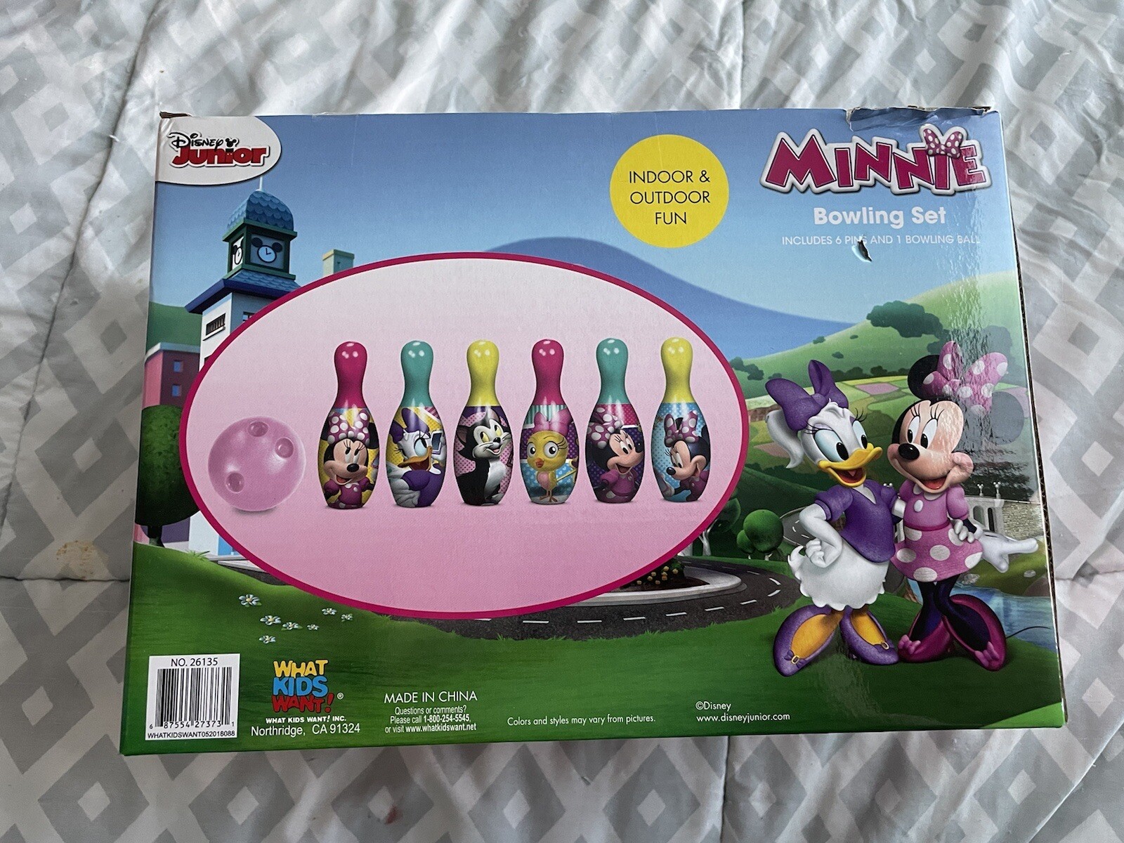 Disney Jr. Minnie Mouse BOWLING SET 6 Pins 1 Bowling Ball Indoor ...
