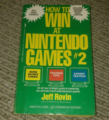 How to Win at Nintendo Games II #2 by Jeff Rovin 1989 PB 1st Print 1st ...