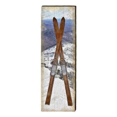 Rustic Real Wood Ski Cabin Decor Sign Printed On Real Wood SKI2M (30" X ...