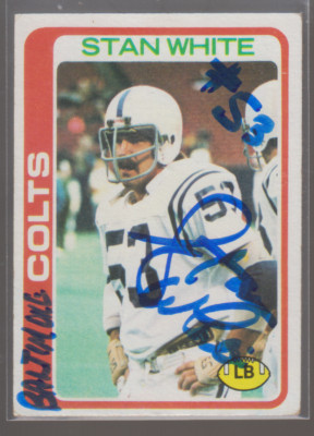 Autographed 1978 Topps Stan White - Colts | eBay