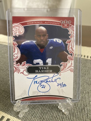 RARE Tiki barber SSP Signed 2018 SportKings Sport Kings Autograph ...