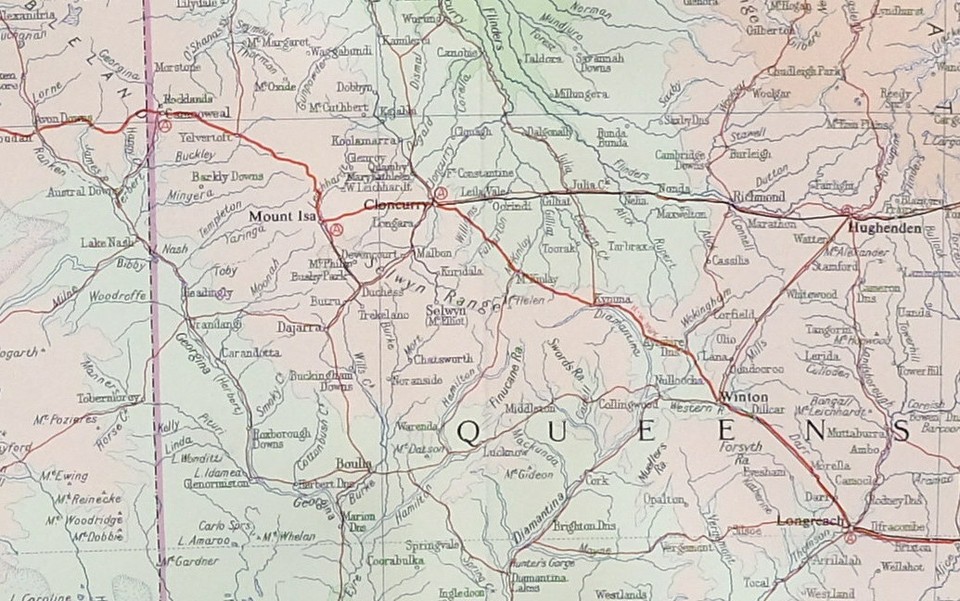 1958 LARGE MAP AUSTRALIA NORTH EAST COOKTOWN BRISBANE ROCKHAMPTON | eBay