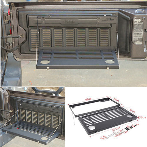 Black Rear OFF Road Tailgate Storage Rack Kit Fit for Jeep Wrangler ...