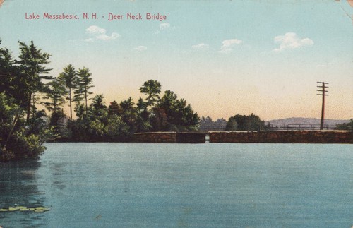 Lake Massabesic New Hampshire Deer Neck Bridge Unposted Divided Back ...