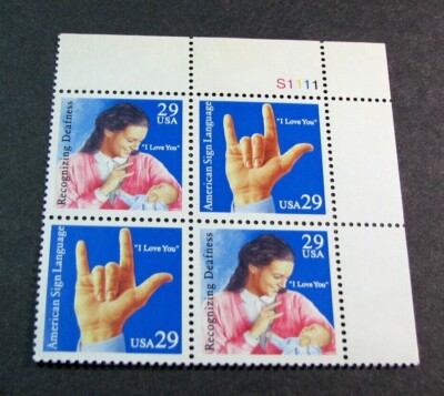 US Plate Block Stamp Scott# 2784a Sign Language 1993 MNH H248 | eBay