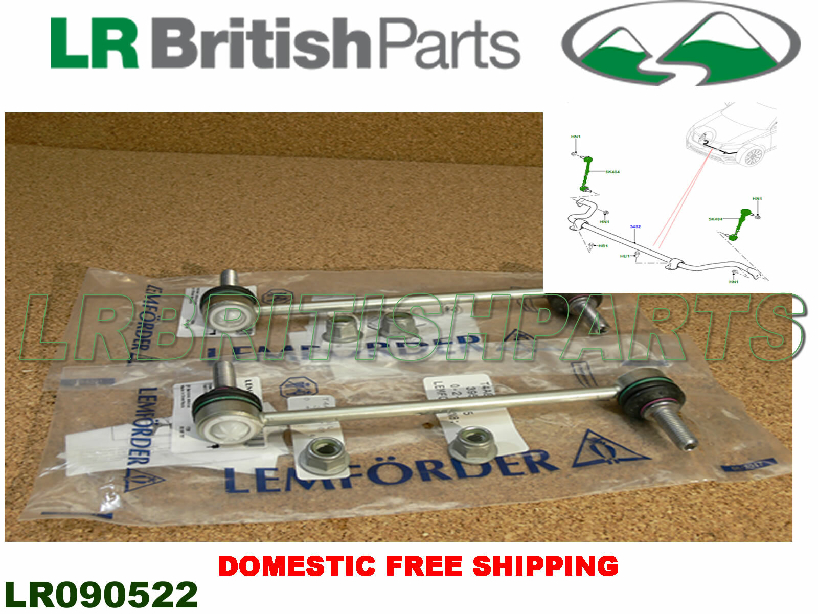 LAND ROVER FRONT STABILIZER BAR LINK SET RANGE ROVER VELAR LR090522 NEW ...