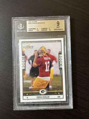 Aaron Rodgers 2005 Score Rookie #352 BGS 9 RC Mint Green Bay Packers ...