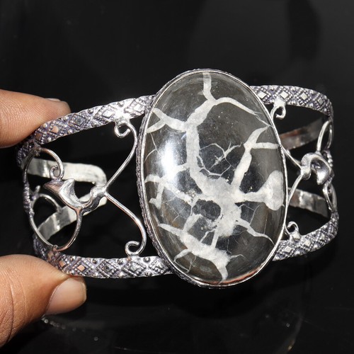 Lightning Stone-Septerian 925 Silver Plated Huge Gemstone Bangle ...