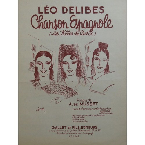 DELIBES Léo Chanson Espagnole Chant Piano | eBay