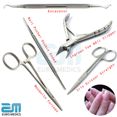 Podiatry Surgery kit Ingrown Thick Toe Nail Fixer Forceps Pusher ...