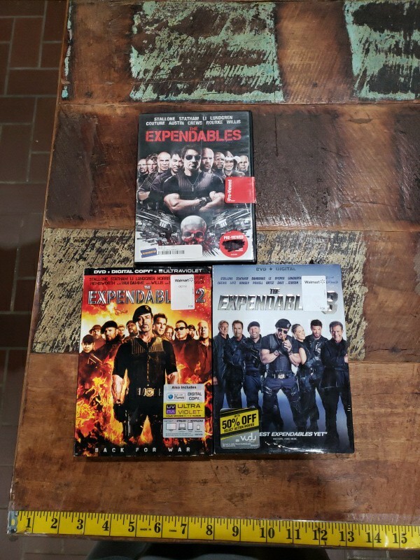 DVD Expendables 1 2 And 3 Sylvester Stallone R Stratham Couture Lot Of ...