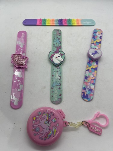 Smiggle Slap Band Kids Bracelets X 4 Plus Bonus Toy Colourful Unicorn ...