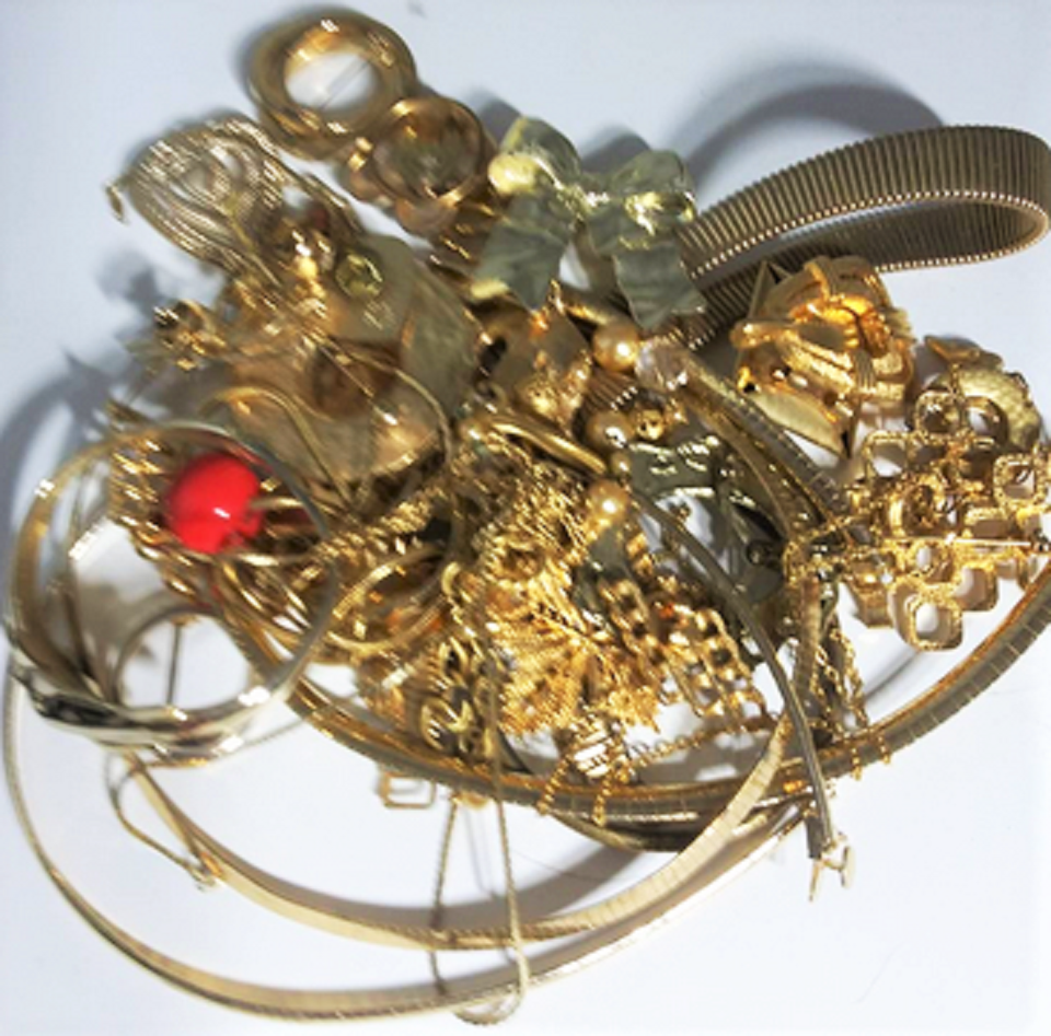 Vintage Gold Plated Scrap Recovery Jewelry & Watches Mixed Lot 532 ...