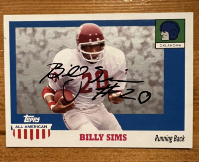 SIGNED BILLY SIMS 2006 TOPPS ALL AMERICAN FOOTBALL CARD AUTOGRAPH ...