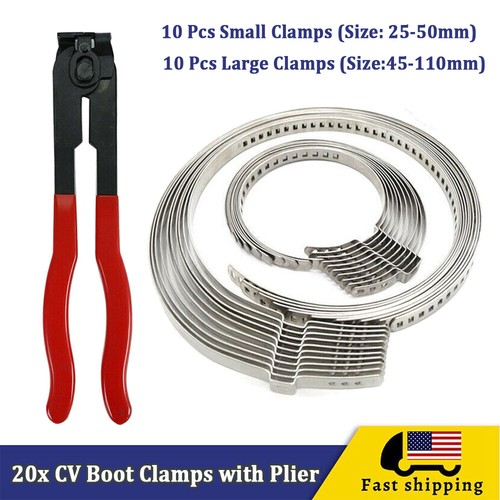 For Auto / ATV CV Joint Axle Boot Clamp Pliers Tool w/20 Crimp Bands ...