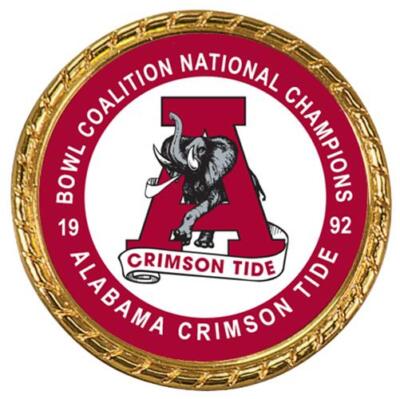 Tribute Coin Alabama Crimson Tide 1992 1993 Bowl Coalition National ...
