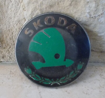 Antique SKODA monogram emblem badge sign car old vintage vtg plastic ...