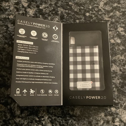 New Casely Power 2.0 iPhone X/ XS Battery Charging Case Black And White ...