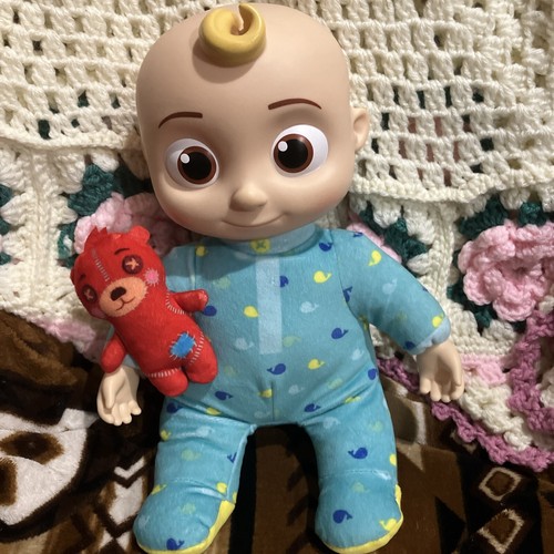 JJ Cocomelon Doll Bedtime Plush Musical Singing Toy Red Teddy Bear 13 ...