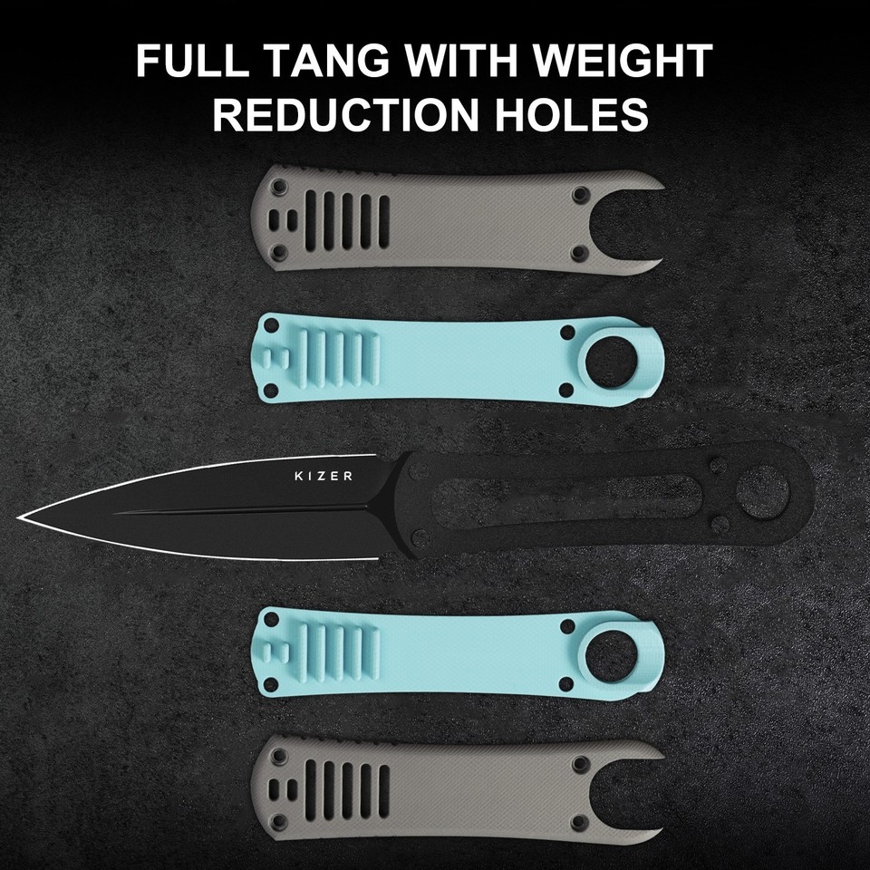 Kizer Hidden Agenda EDC Tactical Fixed Knife AEB-L Blade G10 Handle ...