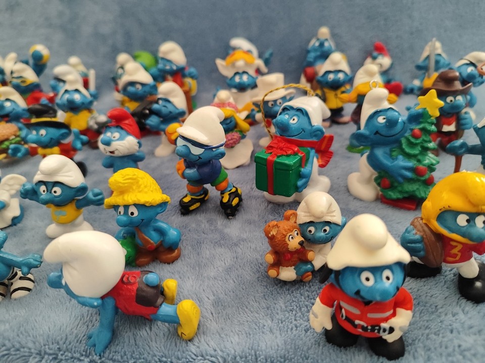 SCHLUMPFSAMMLUNG 6 PEYO 58 SCHLÜMPFE SCHLUMPF KONVOLUT ZUBEHÖR SCHLEICH ...