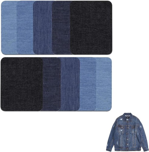 10 Pcs Denim Patches for Jeans Repair,Iron-On Jean Patches inside ...