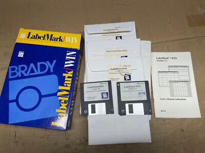 Brady Labelmark / Win v1.11 and v1.2.1 original software on floppy disk ...