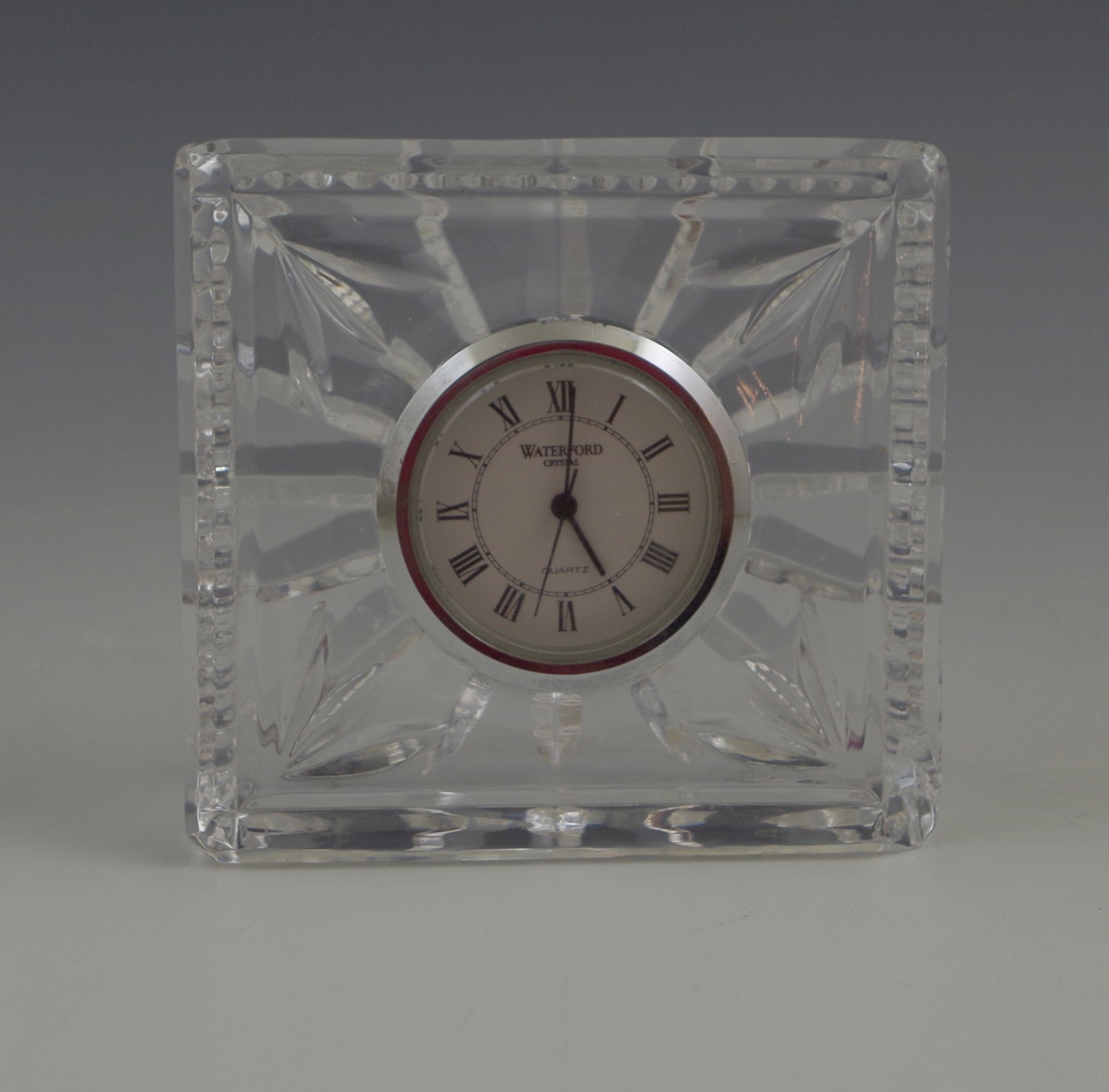 WATERFORD CRYSTAL IRELAND QUARTZ square SMALL DESK CLOCK VTG | eBay
