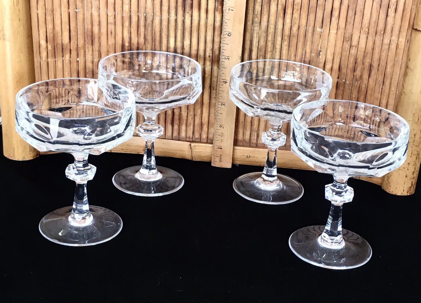 Lot of 4 Gorham 5" Alexandra Crystal Champagne Coupe/Sherbet Glasses ...