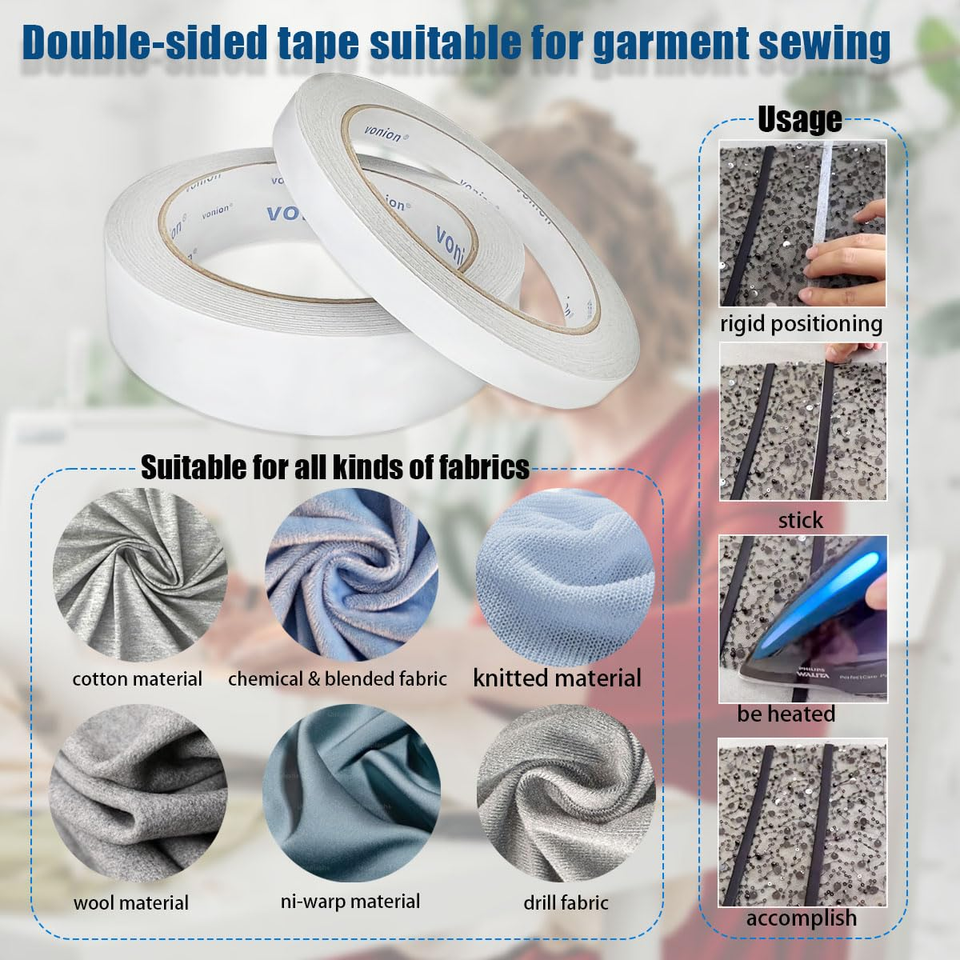 Stitch Witchery Adhesive Cloth Tape - 2 Rolls, No Sewing, Ironing or ...