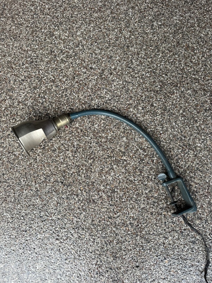 Vintage Industrial Articulating Gooseneck Lamp Light Clamp On Drafting ...