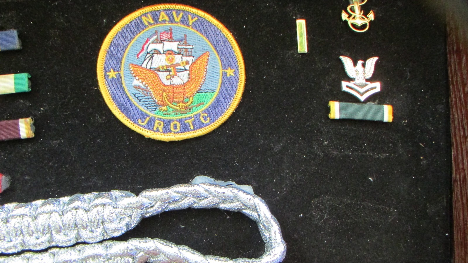 Nice US Navy Framed Shadow Box Display with medals,JROTC | eBay