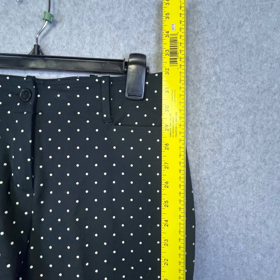 Talbots Pants Women’s 4P Black White Polka Dot Straight Leg Belt Loop ...
