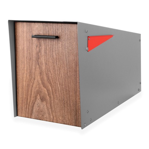 Modern Mailbox with Angle Design Post Mount - Metal Mailbox for Outside ...