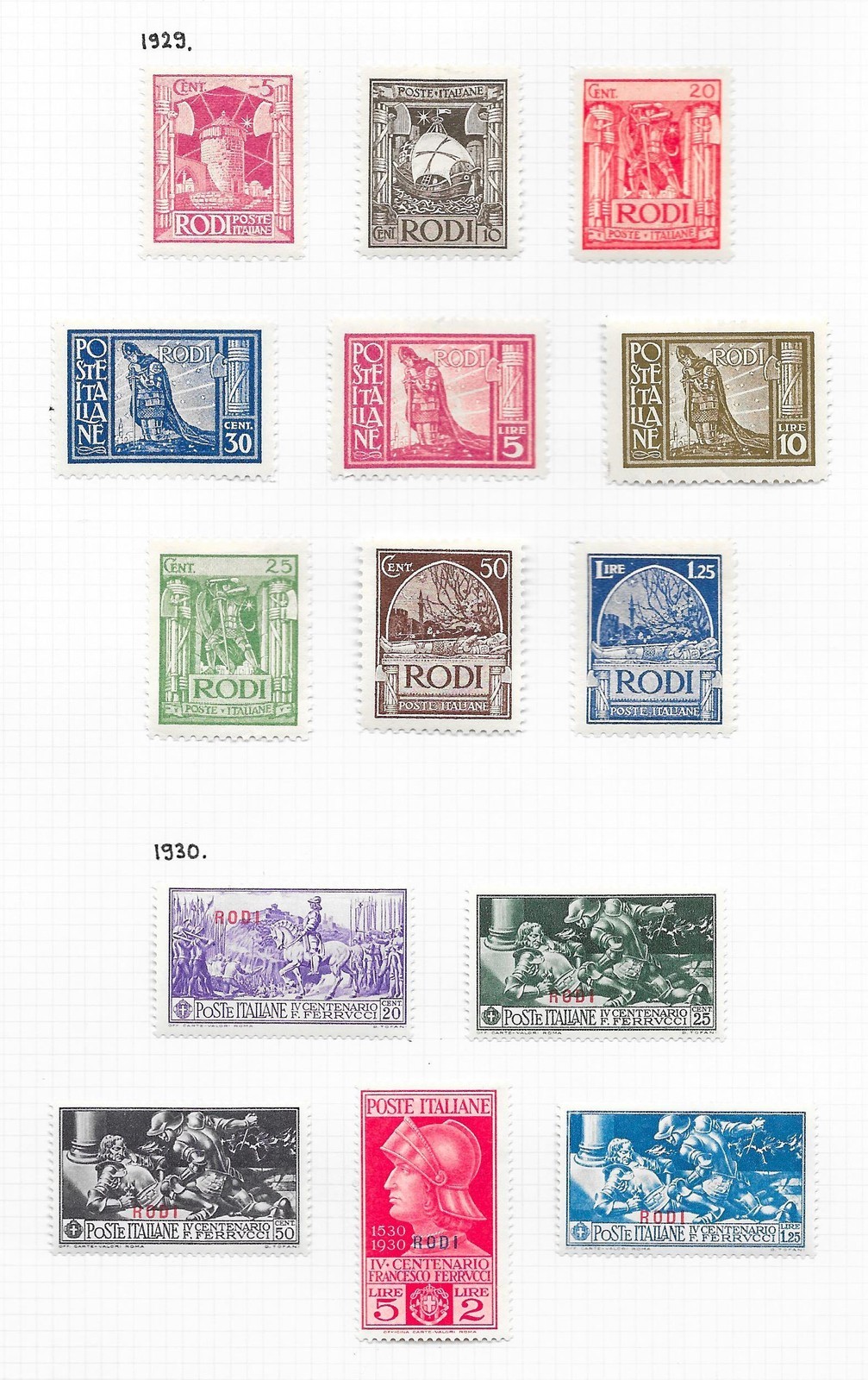 Egean Islands/RODI stamps 1929 MI 17-30 MLH F/VF CAT VALUE $600 | eBay