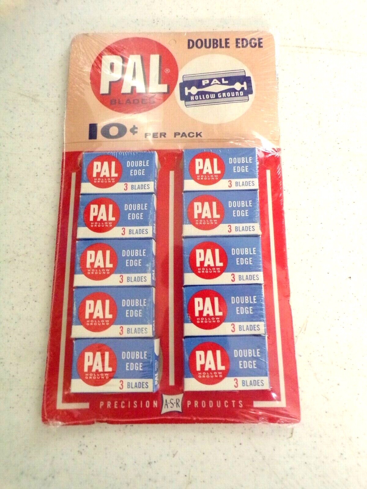 VINTAGE NOS PAL DOUBLE EDGE RAZOR BLADES COUNTER DISPLAY CIRCA 1950'S ...