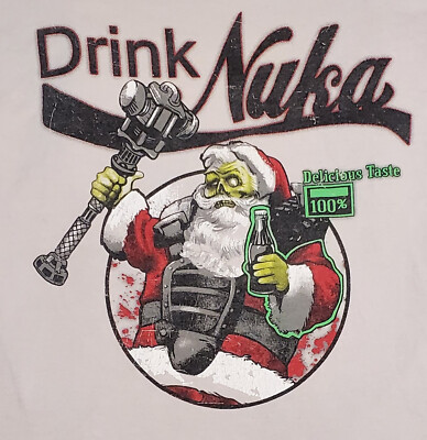TeeFury T-shirt Size Small Fallout Nuka-Cola Ghoul Santa Claus Coca ...
