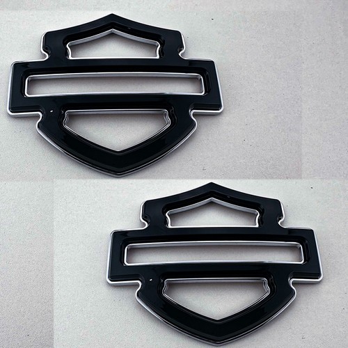 2X CVO Custom Tank Emblems Black & Chrome Double Layer 5 or 6 gal tank ...