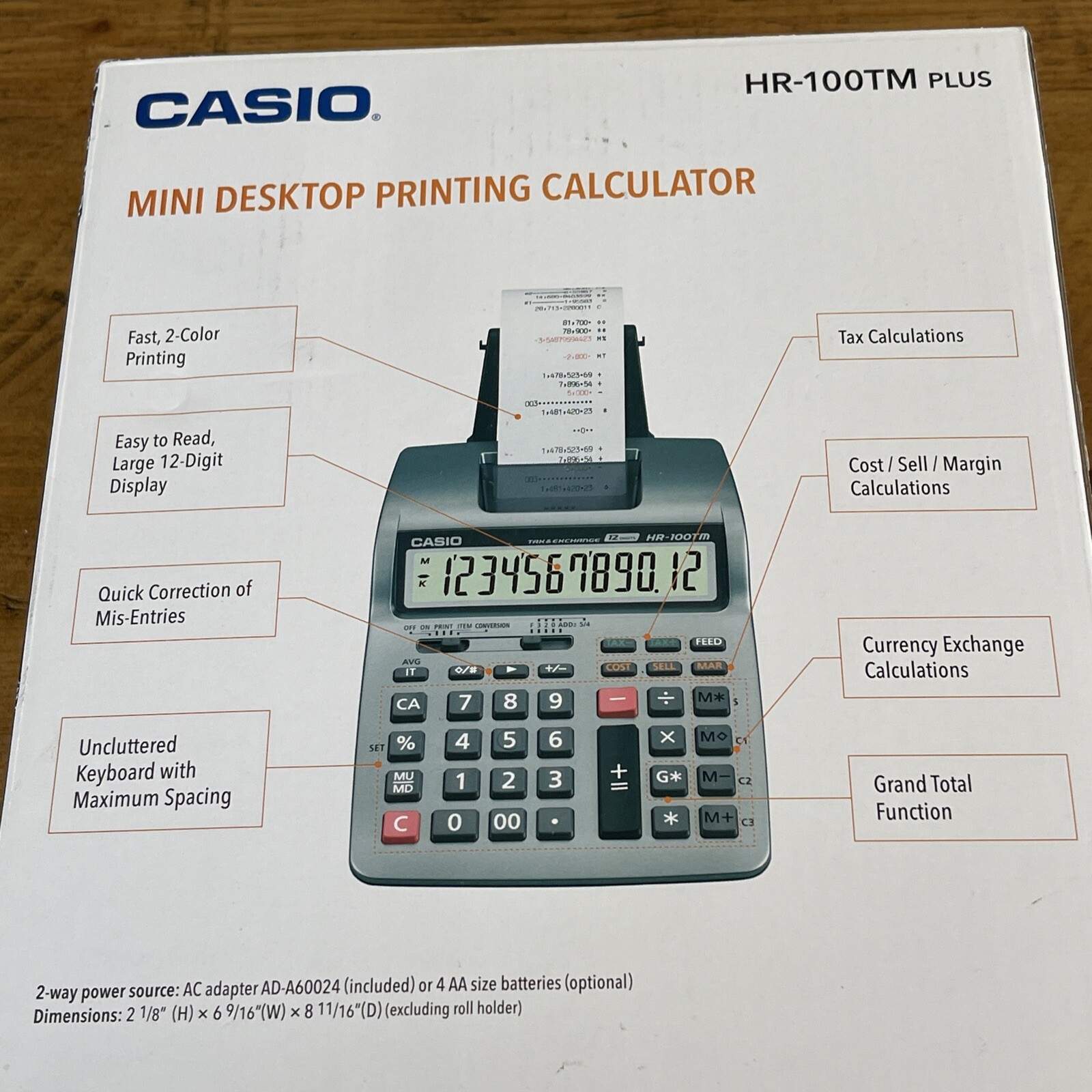 Casio HR-100TM Plus Mini Desktop Printing Calculator for sale online | eBay