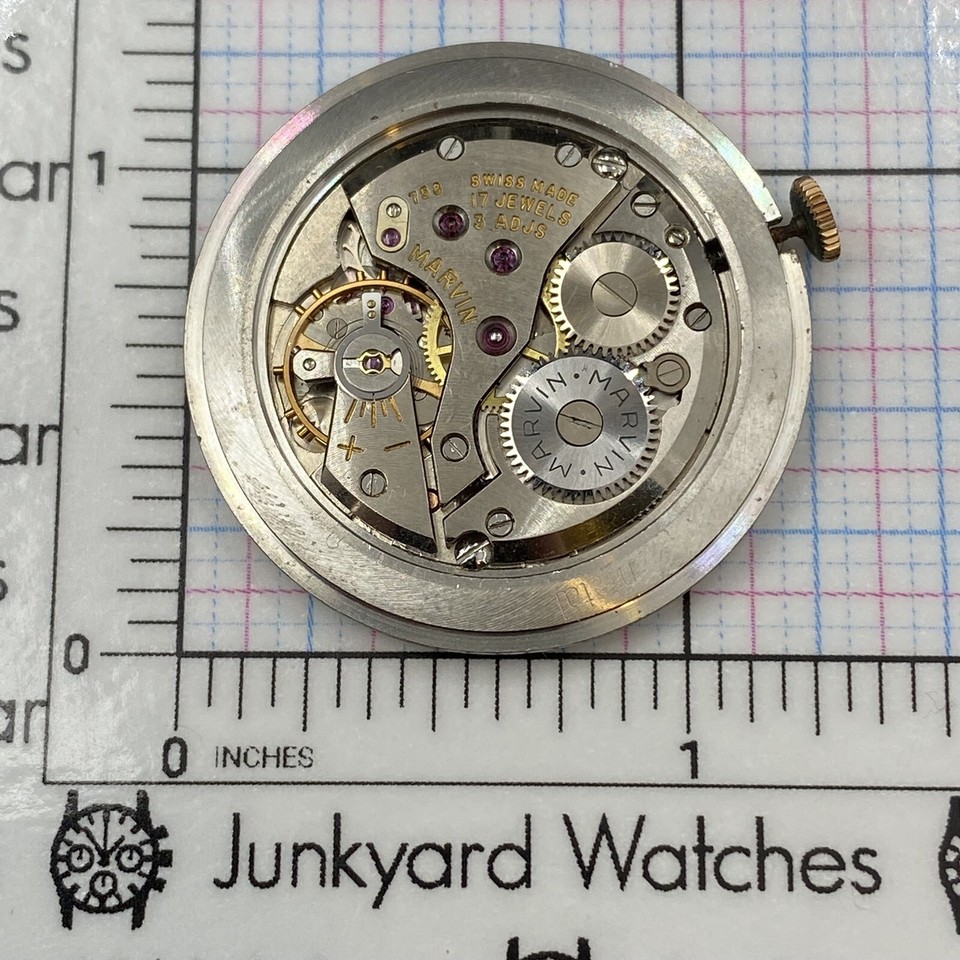 Vintage Marvin 758 Watch Movement Repairs Parts Spare Watchmaker 17 ...