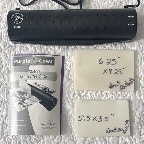 Laminator Hot & Cold Office School Home Purple Cows 3015C 9" Plus ...
