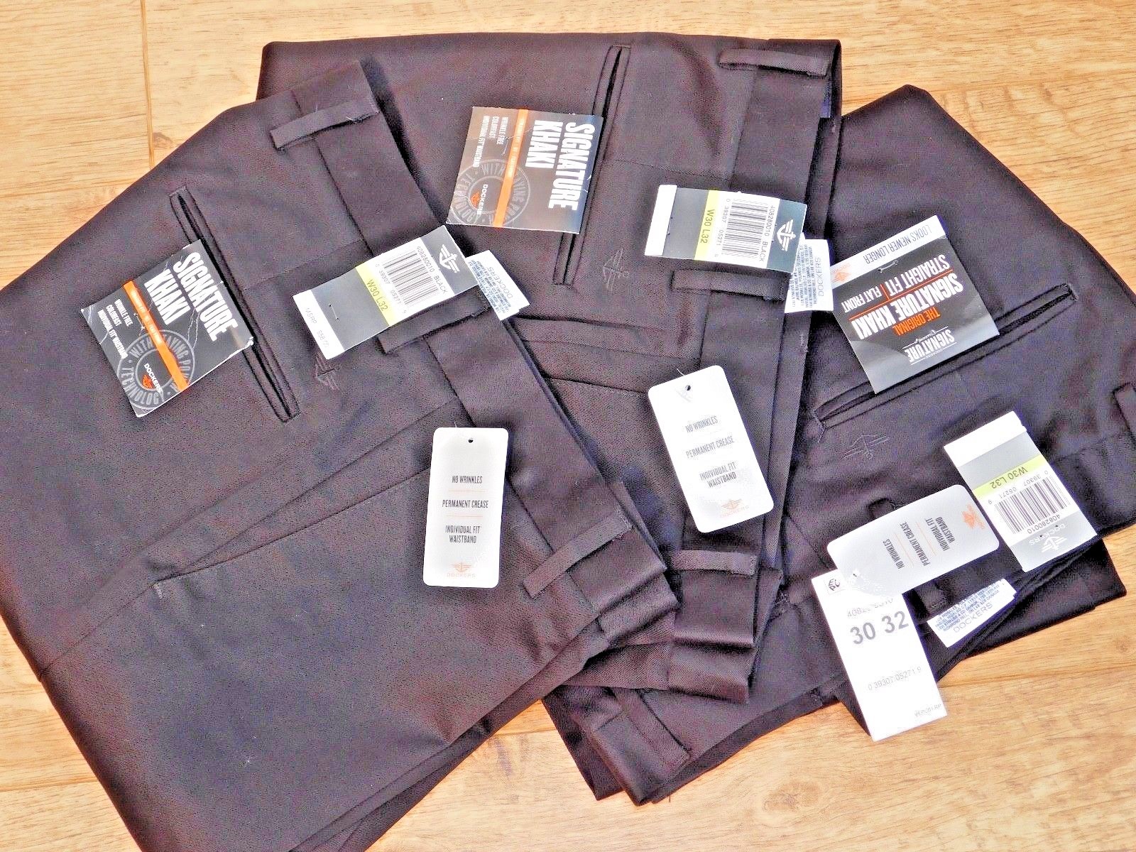 MENS LEVI DOCKERS SIGNATURE KHAKI STRAIGHT FIT D2 FLAT FRONT CLEAN ...