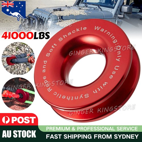 41000lbs Recovery Ring Snatch Ring Block Pulley Soft Shackle Winch Rope ...
