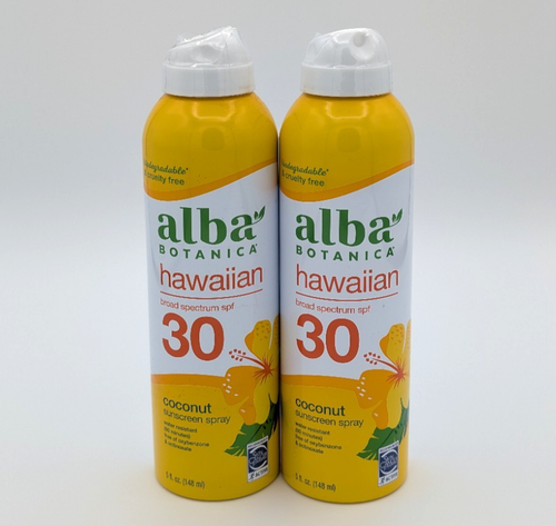 Alba Botanica Hawaiian Sunscreen Spray Coconut SPF 30 2 Pack Exp 11/25 ...