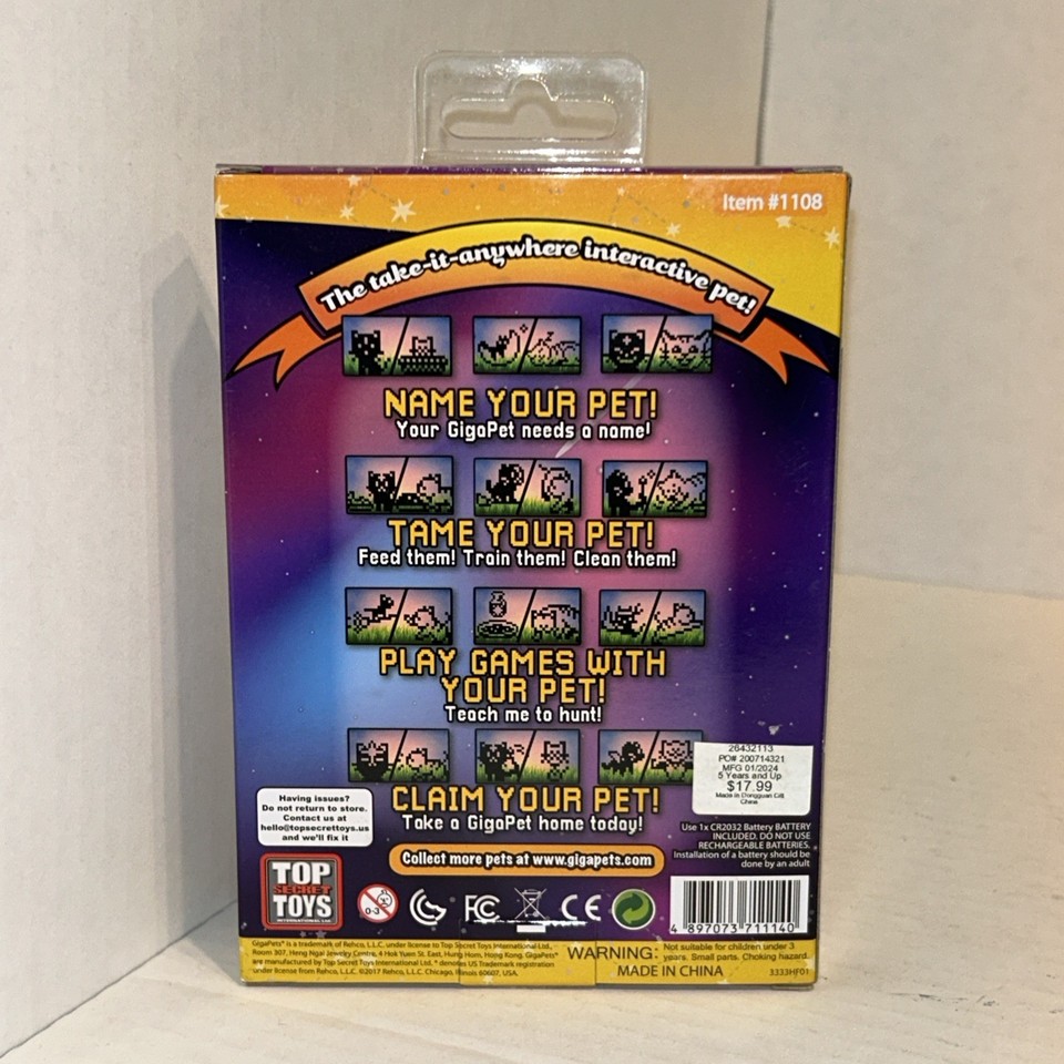 Top Secret Toys Giga Pets CompuKitty/StarCat Electronic Virtual Pet Toy ...