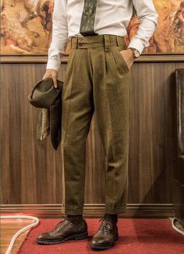 SOARIN British Vintage Wool Hose Gurkha Straight Leg Business Suit ...