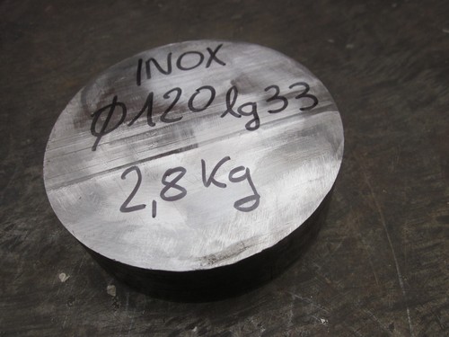 Rond Acier INOX Ø 120 mm épaisseur 33 mm 2,8 kg à 8 € le kilo | eBay