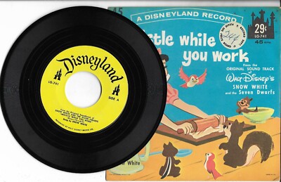 1962 Walt Disney Whistle While You Work Snow White 7" Disneyland Record ...