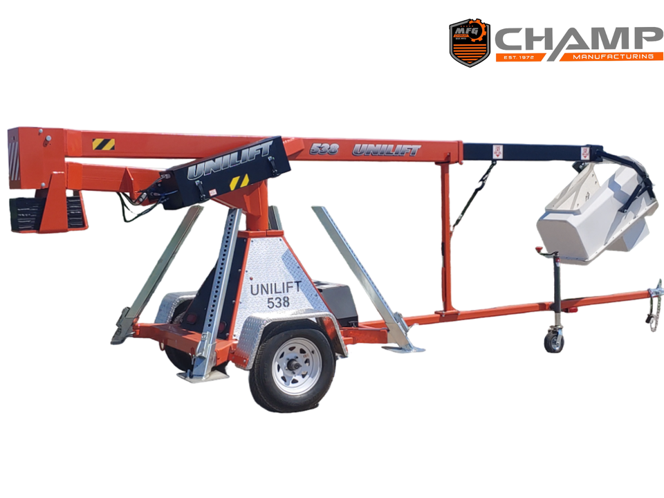 New Champ Unilift 538 Towable Boom Lift Boomlift Man Lift Made in USA ...
