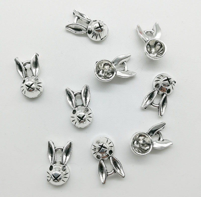 30~300pcs Rabbit Head Alloy Charms Pendants DIY Jewelry Accessories 14 ...